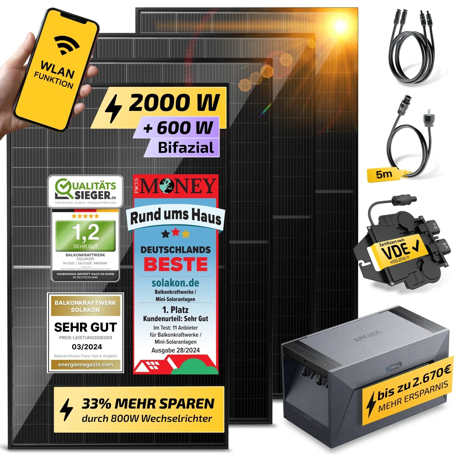 Balkonkraftwerk mit Speicher ☀️ Effizienz maximieren! – Solakon