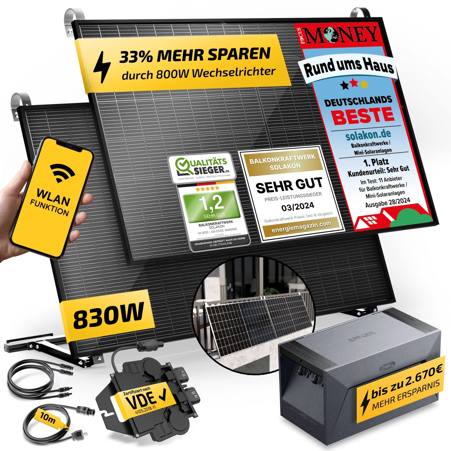 600 Watt Balkonkraftwerk – Solakon